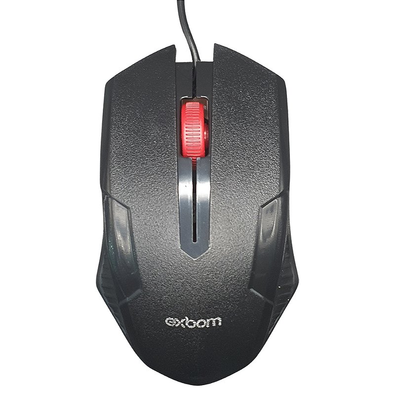 Mouse USB Óptico, 1.200 DPI, Com Cabo de 1 Metro, Compacto, Preto, Exbom- MS-71 - SobralTech