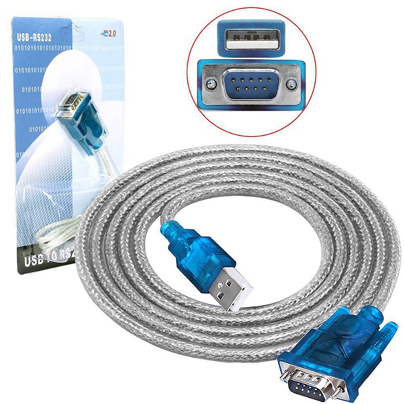 Cabo Conversor Usb Db9 x Serial Rs-232 - SobralTech