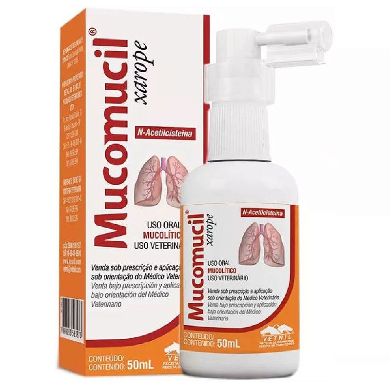 Mucomucil Xarope Mucolítico 50ml - Vetnil - AmorePets - O Shopping do ...