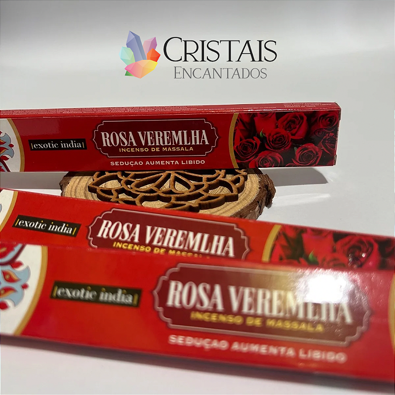 incenso rosa vermelha - Cristais Encantados - Loja Mágica