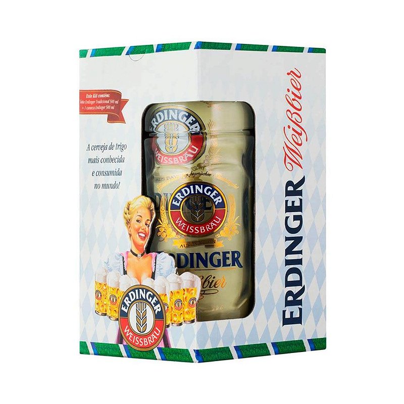 Kit Cerveja Erdinger com 1 Caneca 500ml - Família Scopel Delivery