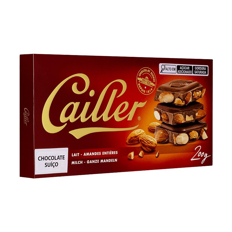 Chocolate Cailler Ao Leite Com Amêndoas Inteiras 200g - Família Scopel ...