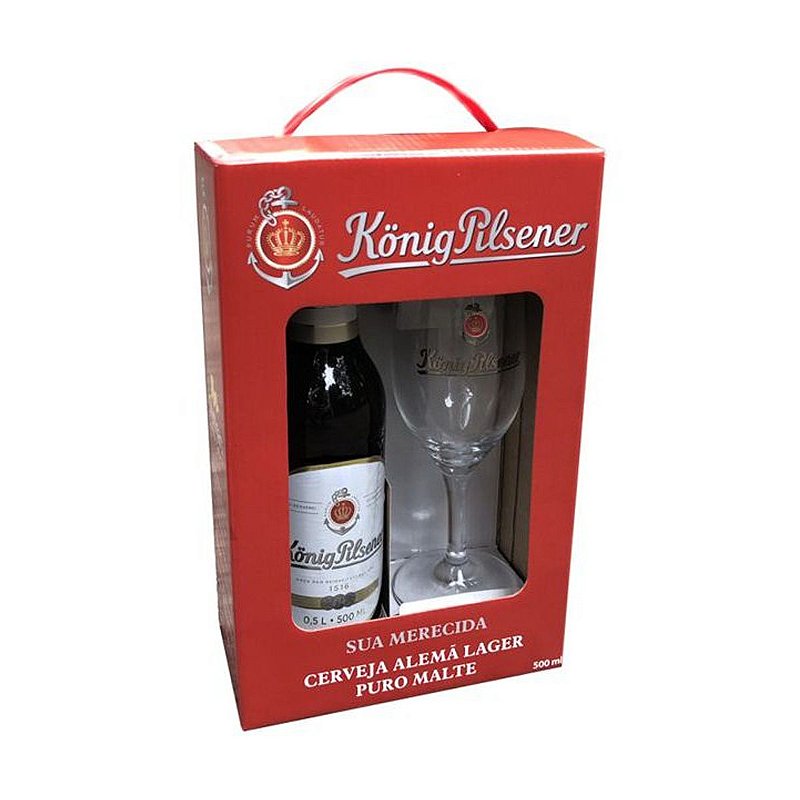 Kit Cerveja Konig Pilsener 500ml + 1 Taça - Família Scopel Delivery