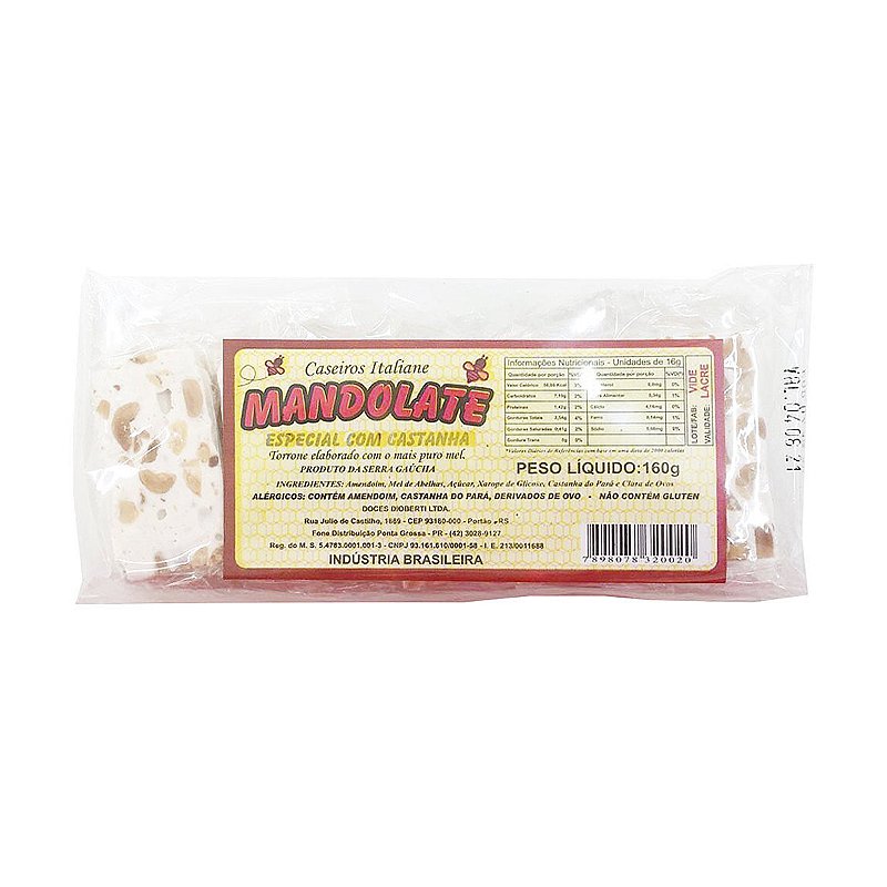 Mandolate com Castanha Caseiros Italiane 160g - Família Scopel Delivery