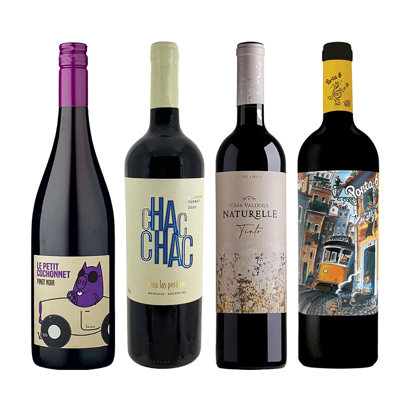 Kit 4 Vinhos Jovens e Frutados – Seleção 4 Países - Família Scopel Delivery