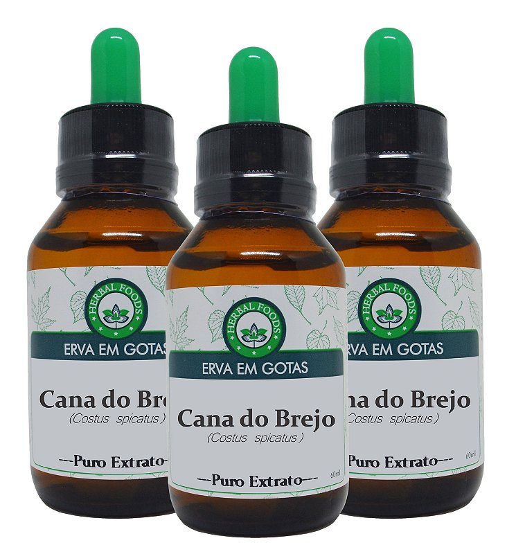 3 Extratos de Cana do Brejo - 60ml - Herbal Foods