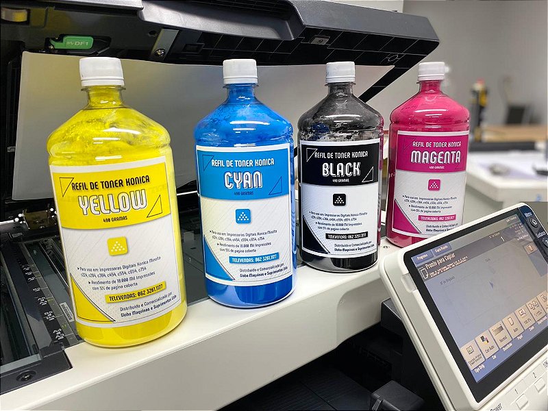 Refil de Toner Original Fracionado Konica Minolta CMYK (serve em todas ...