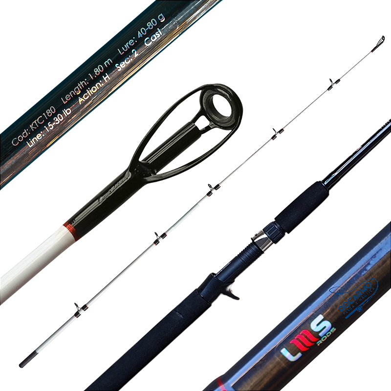 Vara Lumis Rods Katra para Carretilha 1,80m 30lb 2 Partes Lure 80g ...