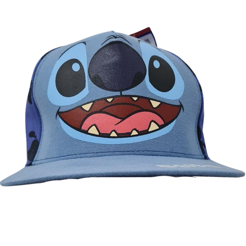 Boné Stitch Rosto Azul Aba Reta Unissex Adulto Oficial Disney ...