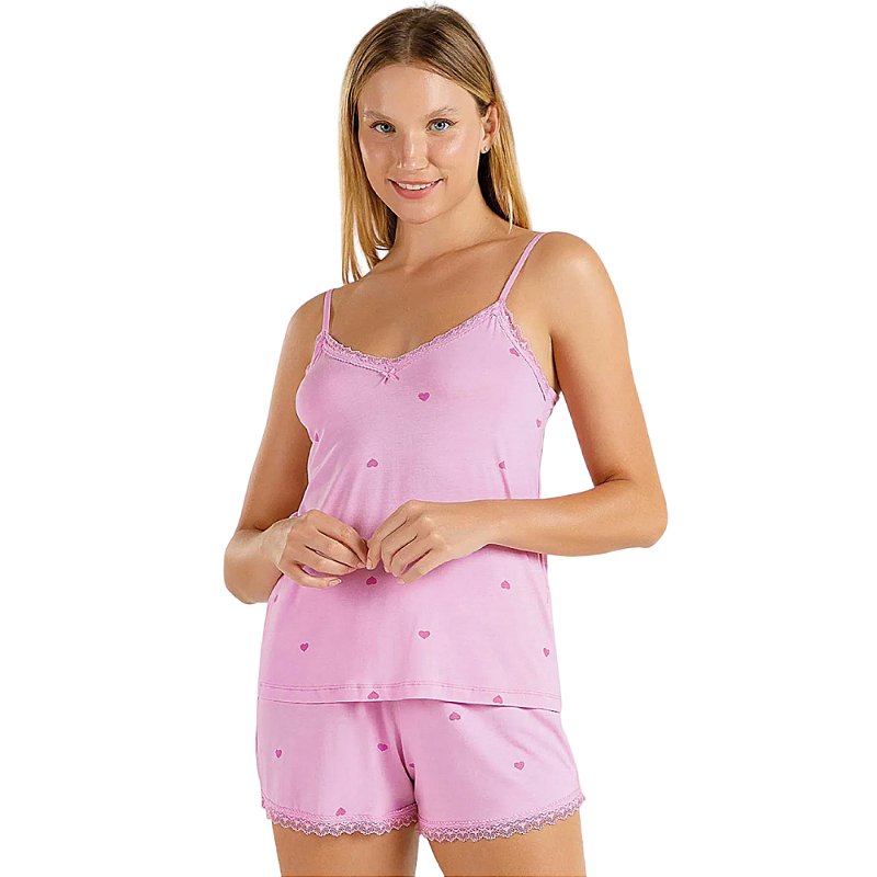 Short Doll Cor Com Amor Alça - Empório da Moda