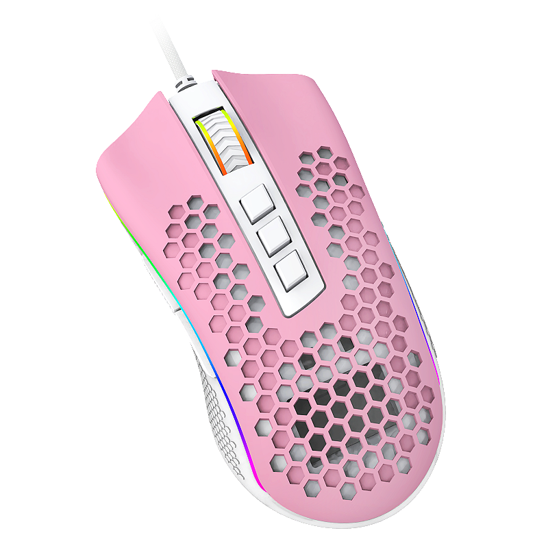 MOUSE GAMER REDRAGON STORM RGB ROSA COM BRANCO - Redragon Store