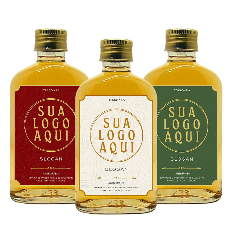 Kit de Cachaça Ouro Rótulo Personalizado 200 ml 24 Un. - Cachaças de ...