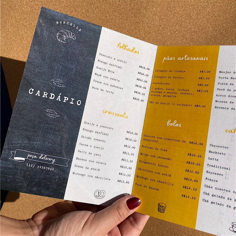 Cardápio Personalizado Laminado 1 dobra 14,5x20cm (FECHADO) - MEGA ...