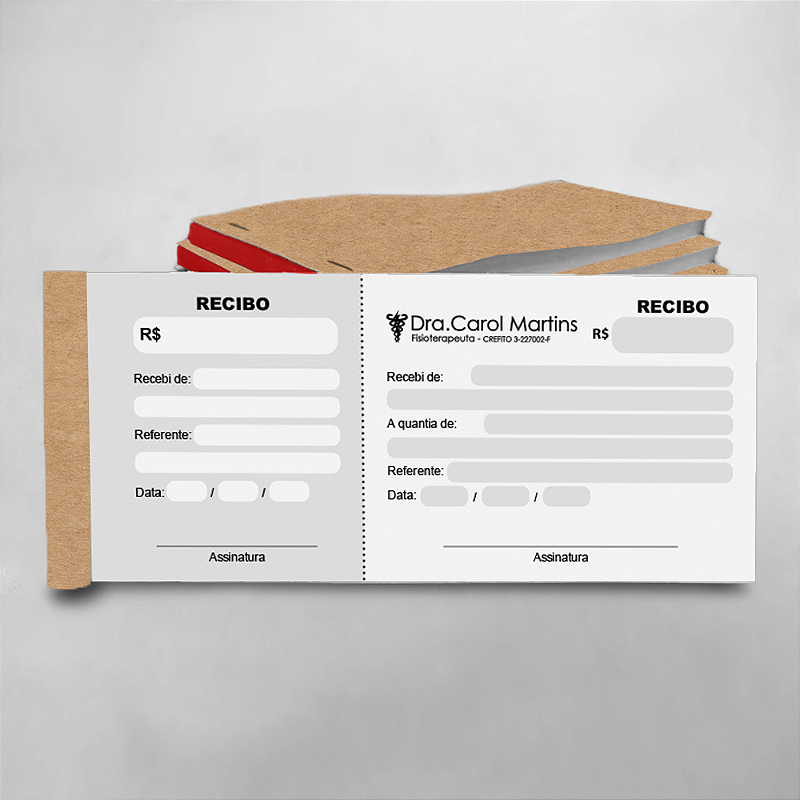 Bloco Talão de Recibo C/ 50 fls Personalizado c/ Canhoto Impressão ...