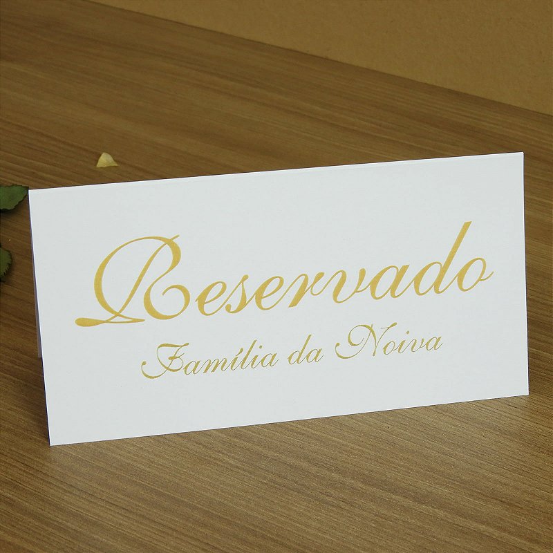Placas de Reservado - Linha Lótus - MEGA IMPRESS - Papelaria, Copos ...