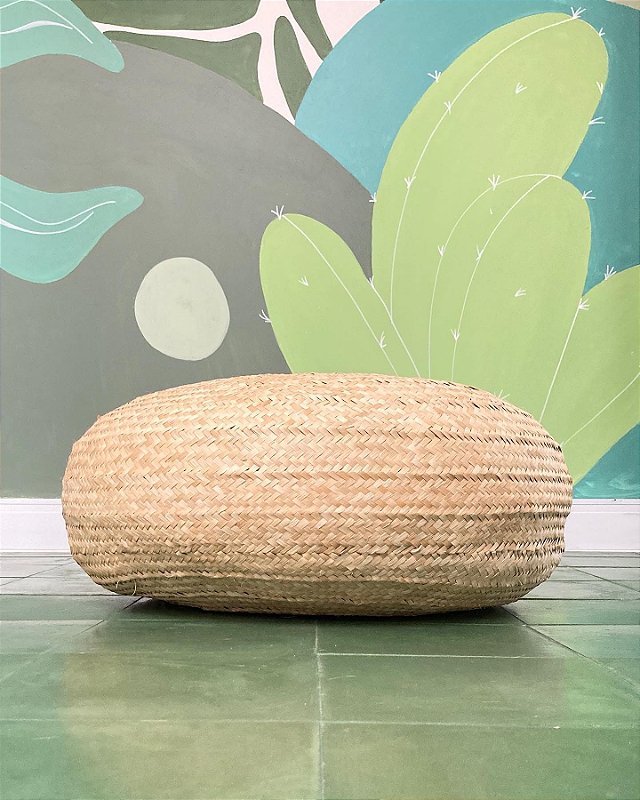 Puff Rendondo em Palha de Carnaúba | 60 cm - Produtos de Decoração ...