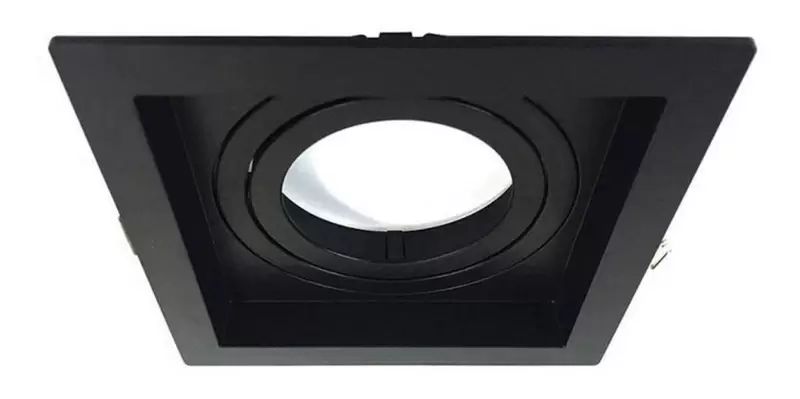 SPOT Embutido P/ 1x MR16 Quadrado Recuado De ABS Preto - Sua Loja de LED na Internet