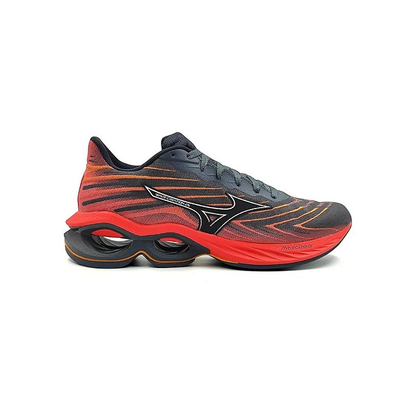 Tênis Mizuno Wave Creation 25 Laranja/Preto Masculino - Tontri Esportes