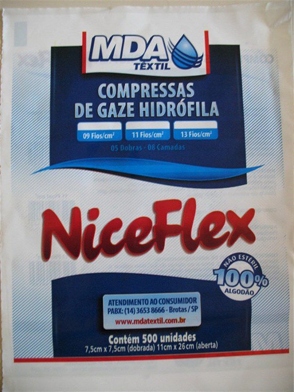 Compressa de Gaze Nice Flex 13 Fios - MDA - Dental Ice Virtual ...