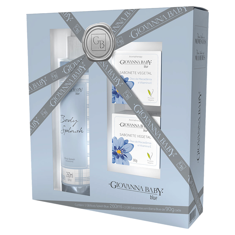 Kit Giovanna Baby Body Splash + 2 Sabonete Blue | Casa Vieira - Casa Vieira