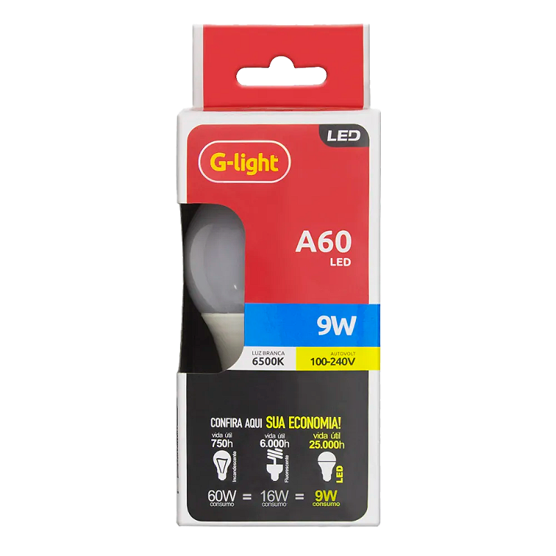 Lâmpada G-Light LED A60 9W 6500K - Casa Vieira