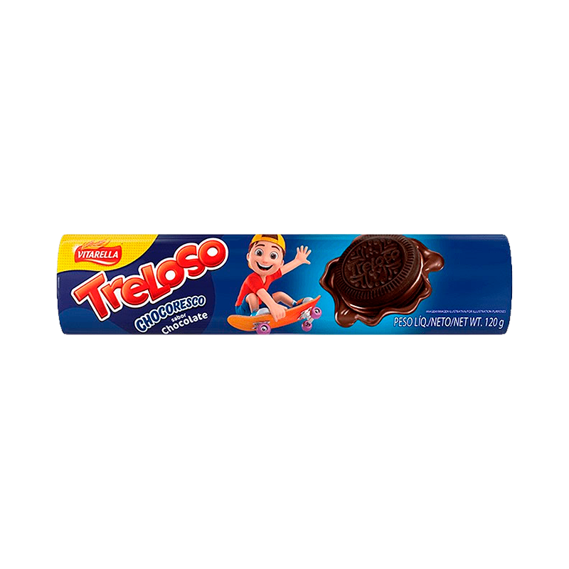 Biscoito Treloso Recheado Chocoresco 120G | Casa Vieira - Casa Vieira
