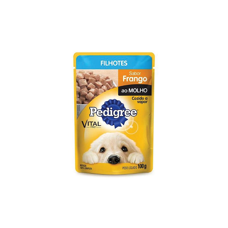 Ração Pedigree Sachê Filhotes Frango ao Molho 100g - Casa Vieira