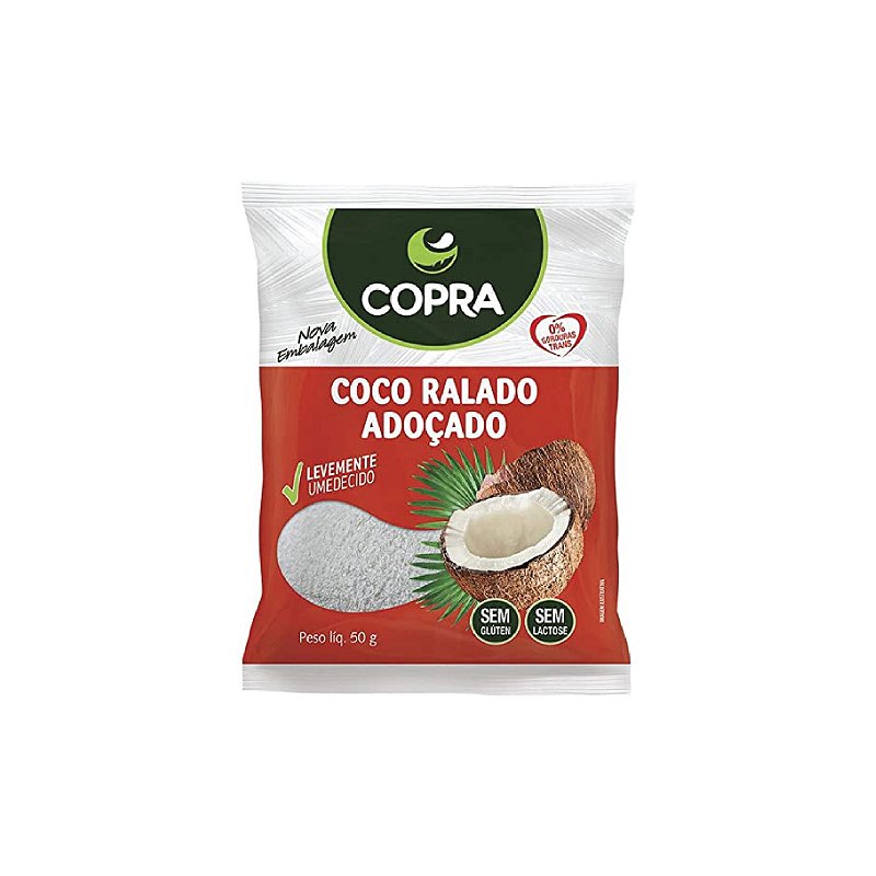 Coco Ralado Adoçado Copra Fino Úmido 50g - Casa Vieira