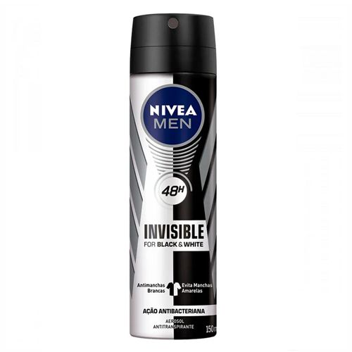 Desodorante Aerosol Men Invisible For Black & White 150ml - Casa Vieira