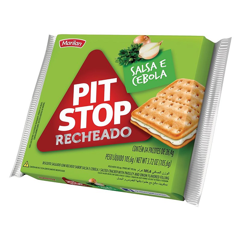 Biscoito Marilan Pit Stop Recheado Salsa e Cebola 105,6g - Casa Vieira