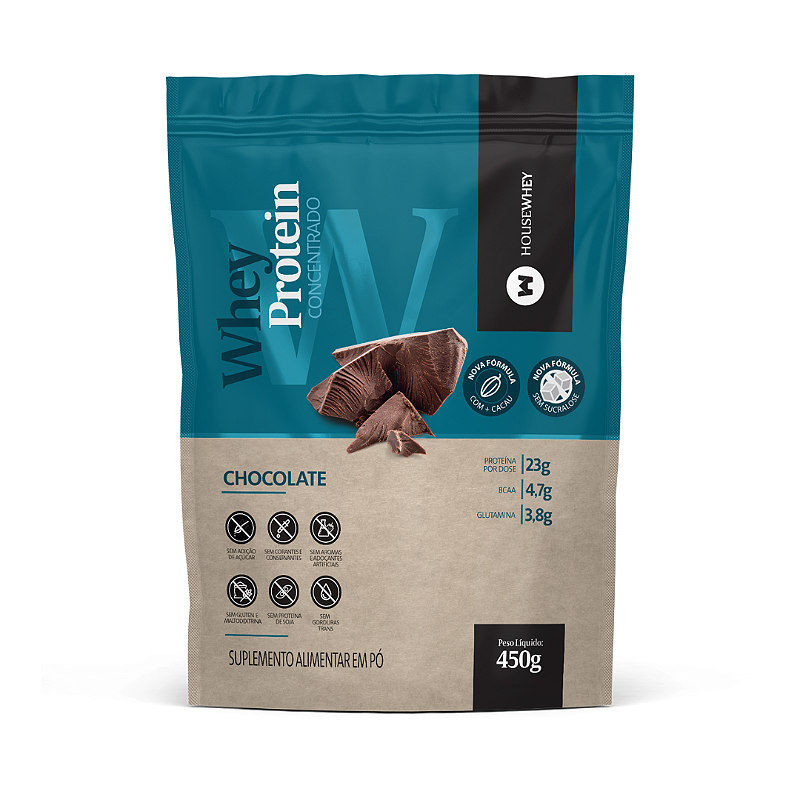 WHEY PROTEIN CONCENTRADO - CHOCOLATE - 450g - HOUSEWHEY