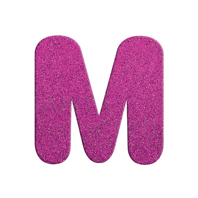 Letra M Maiúscula Rosa Glitter Brilho EVA Decoração 2x12,5CM ...