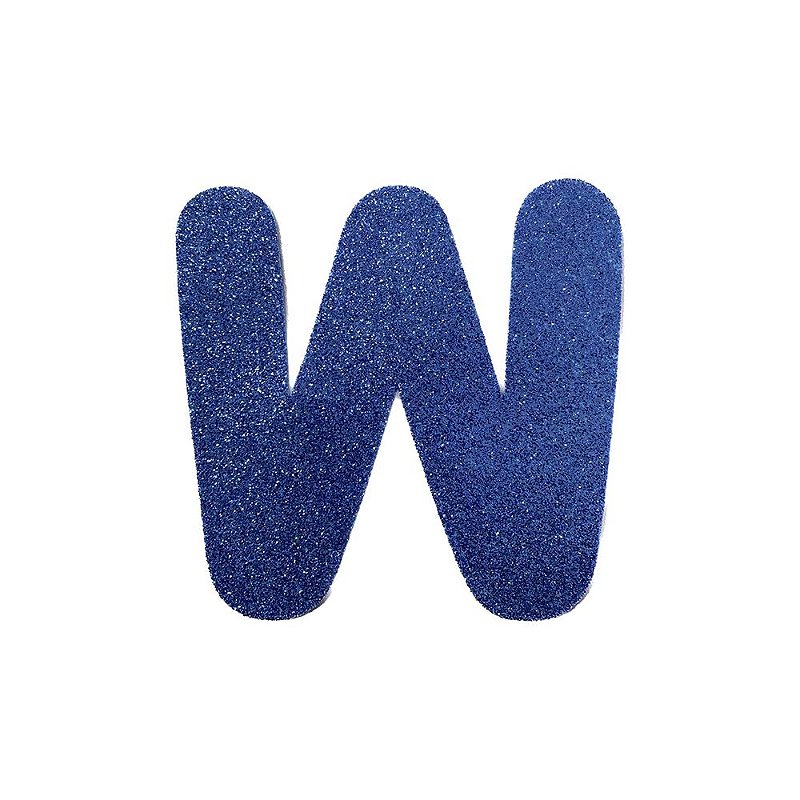 Letra W Maiúscula Azul Glitter Brilho EVA Decoração 2x12,5CM ...