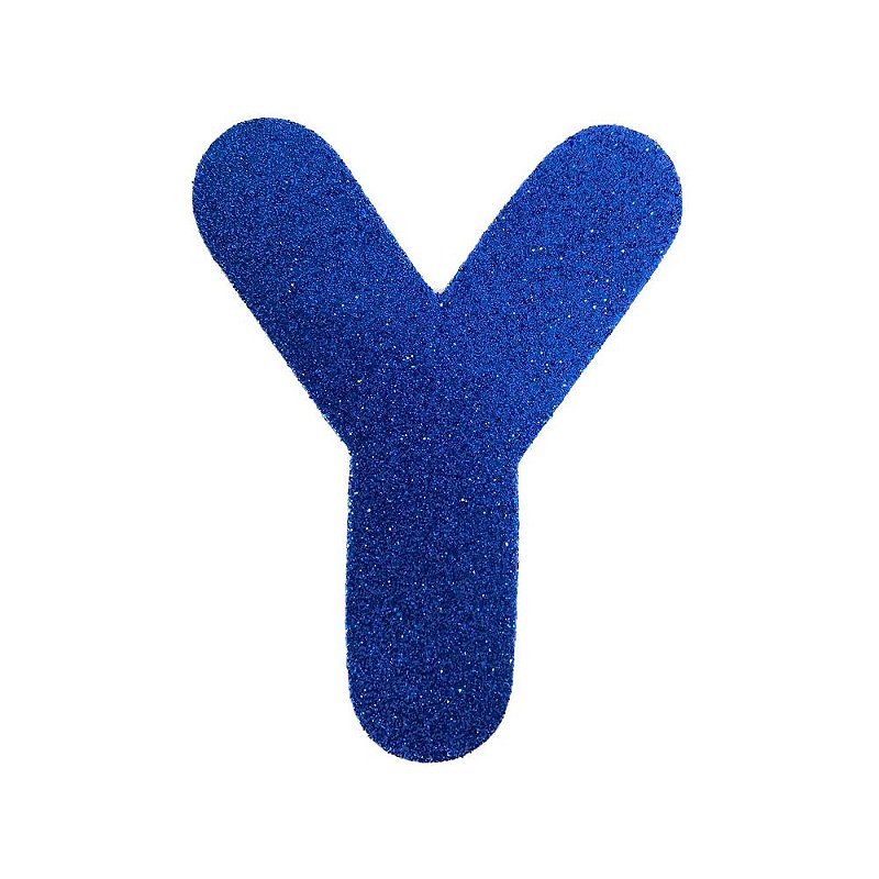 Letra Y Maiúscula Azul Glitter Brilho EVA Decoração 2x12,5CM ...