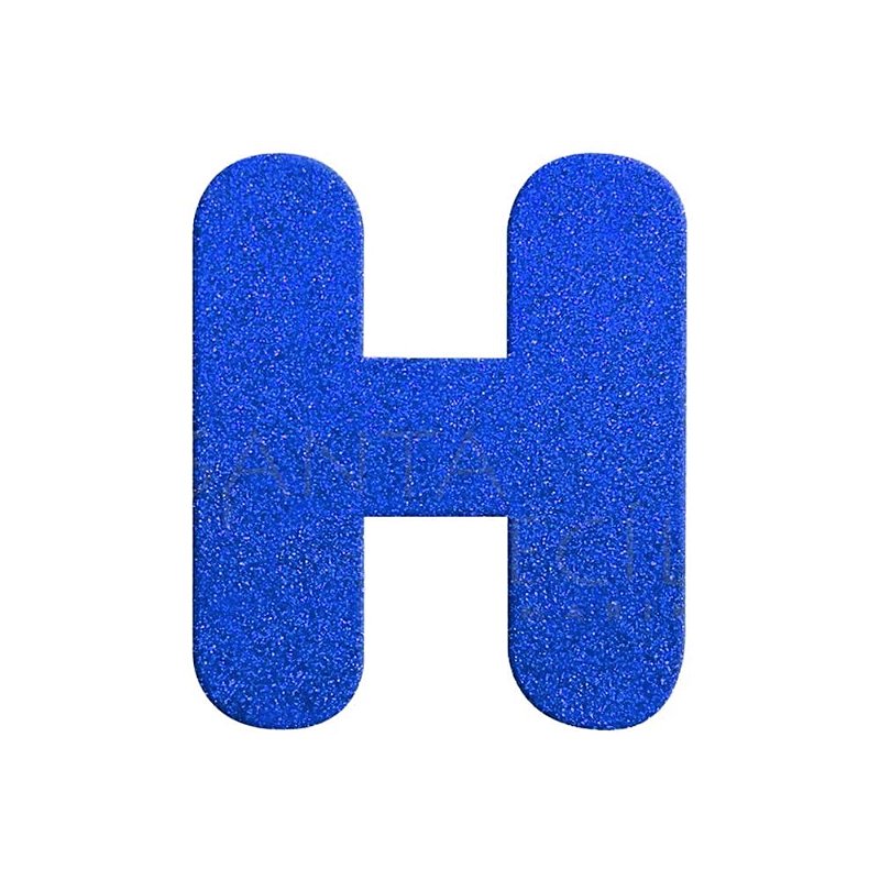 Letra H Maiúscula Azul Glitter Brilho EVA Decoração 2x12,5CM ...