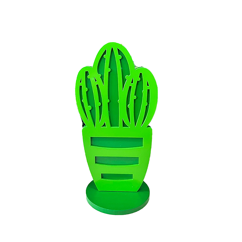 Cactus MDF MOD 3 Verde Limão Com Verde Musgo Decoração - Lembrança Chique