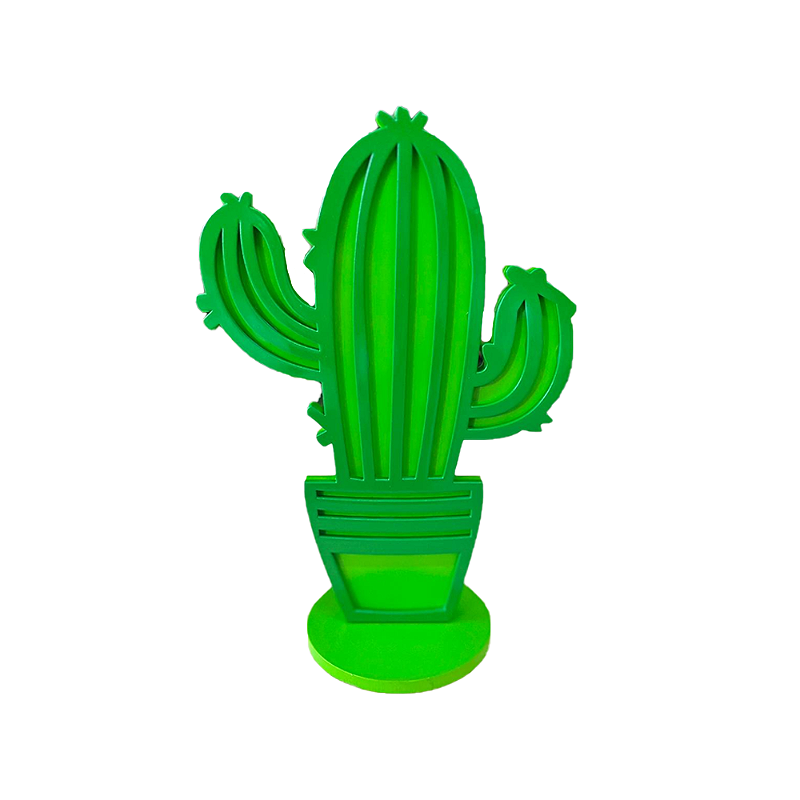 Cactus MDF MOD 4 Verde Musgo Com Verde Limão Decoração - Lembrança Chique