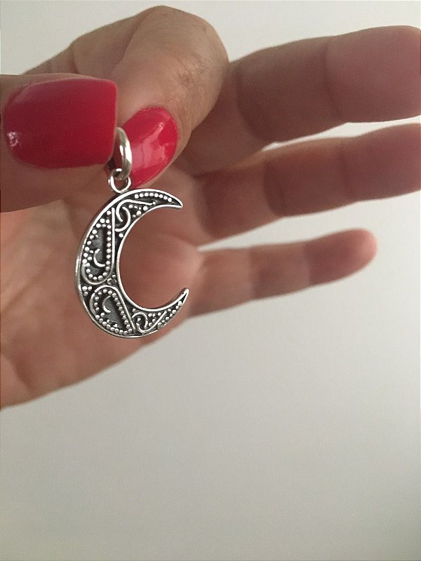 Pingente Lua Indiana - Prata 925 - Pratas Bassima