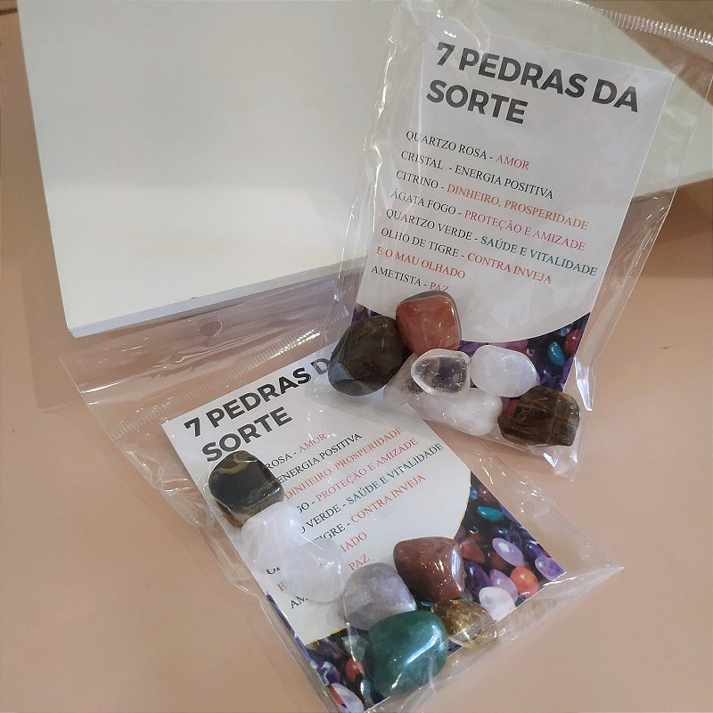 Kit 7 Pedras da Sorte - Patuá Cristais