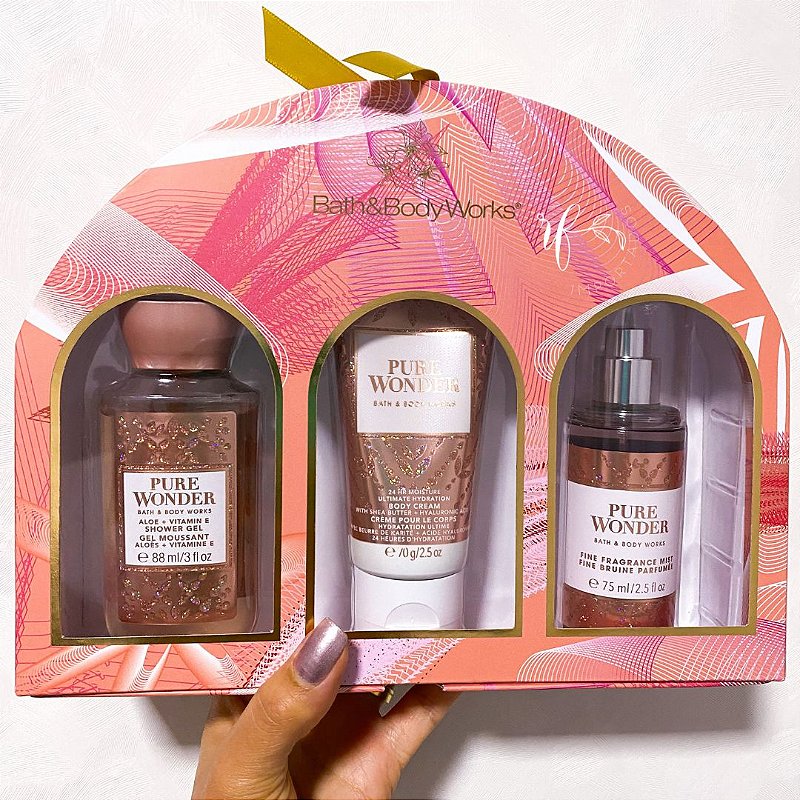 Bath & Body Works - Kit Mini Body Splash, Body Cream e Shower Gel Pure ...