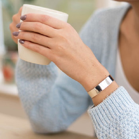 Pulseiras Bracelete Ajustavel de Prata 950k - Modelo Unissex de 10mm de ...