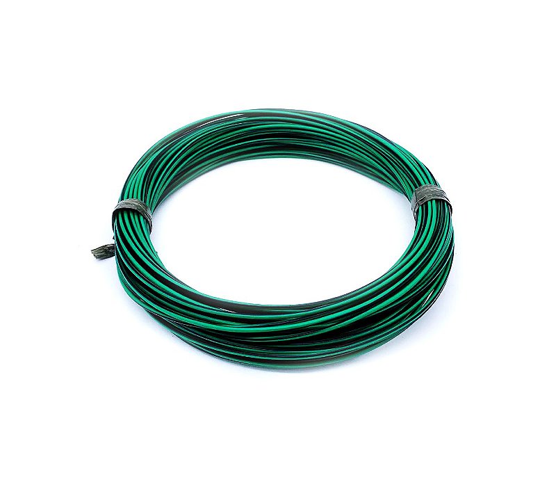Fio Cabinho Flexível Listrado Verde/Preto 1,00mm Cobre TC CABOS - Mundo ...