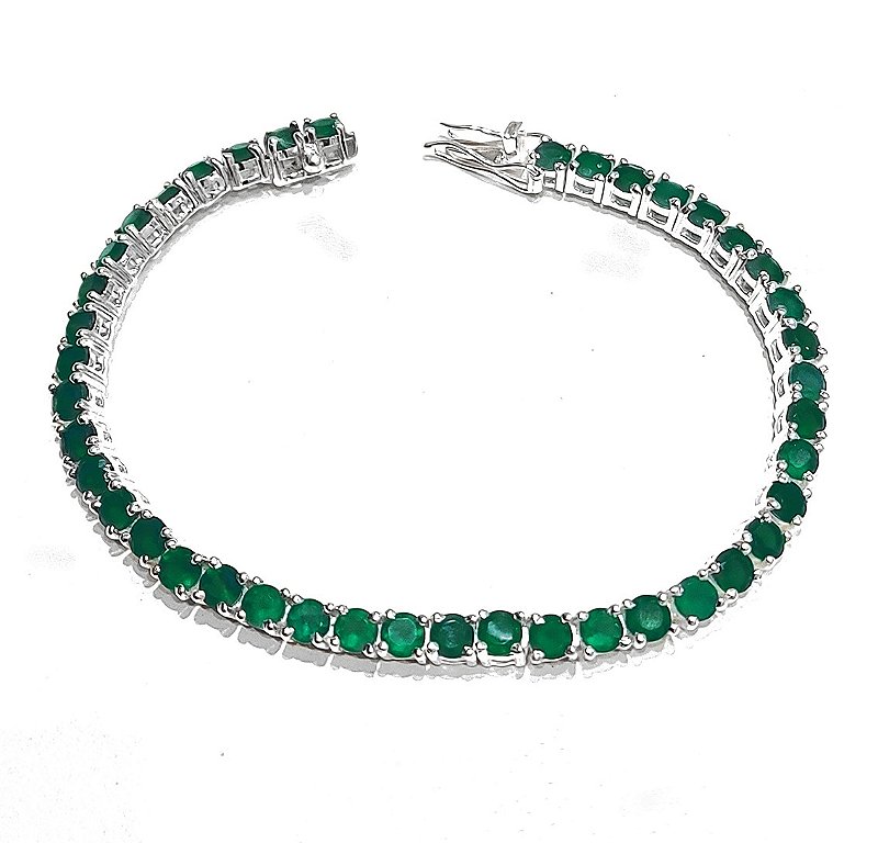 Pulseira riviera em prata com aveturina - Blue Stone