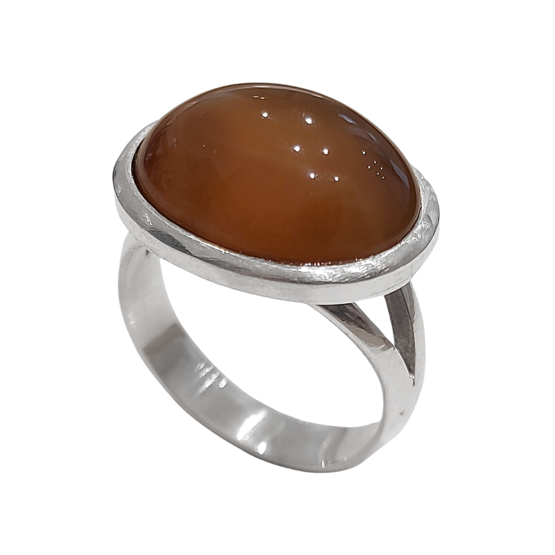 Anel de prata lei 925 com ágata laranja oval - Blue Stone - Loja de Joias de Pedras Naturais ...
