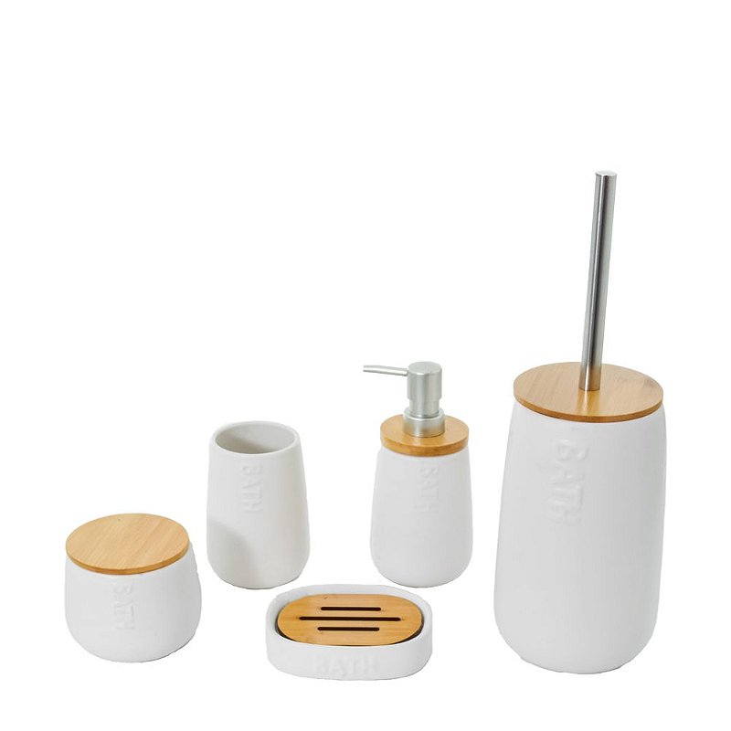 Kit Para Banheiro c/5 Peças Branco - Casa Náutica