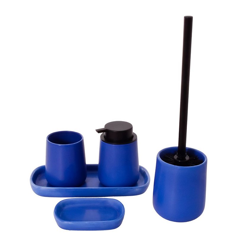 Kit Banheiro c/5 Peças Azul - Casa Náutica