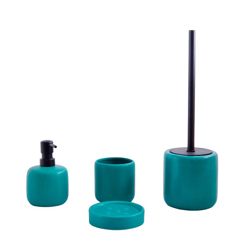 Kit Para Banheiro c/4 Peças Turquesa - Casa Náutica