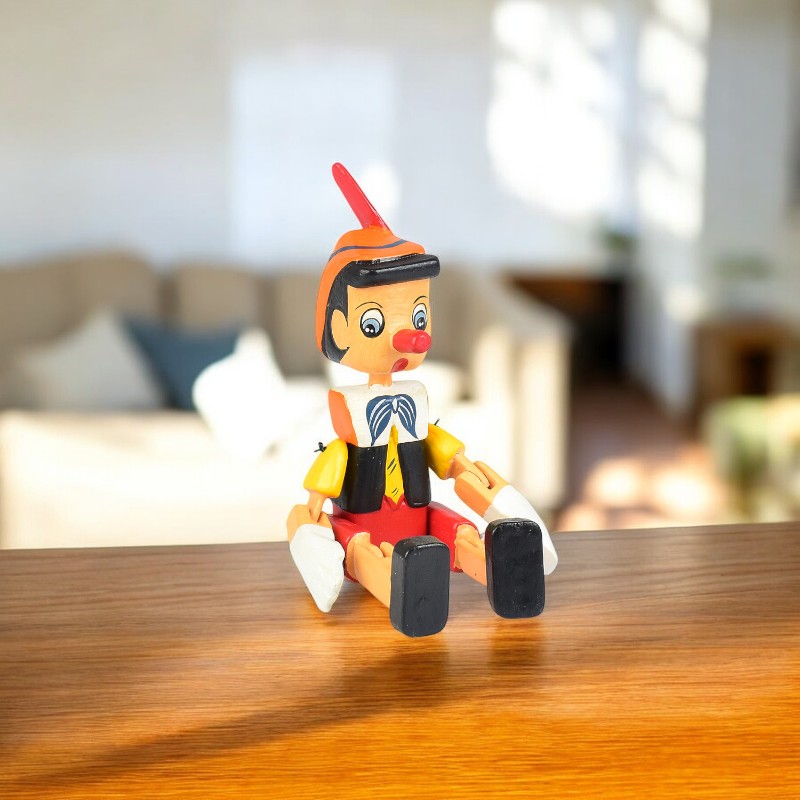 Pinóquio Articulado 20cm em Madeira - Casa Náutica