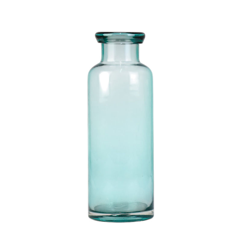 Vaso Garrafa Fumê Azul em Vidro - Casa Náutica