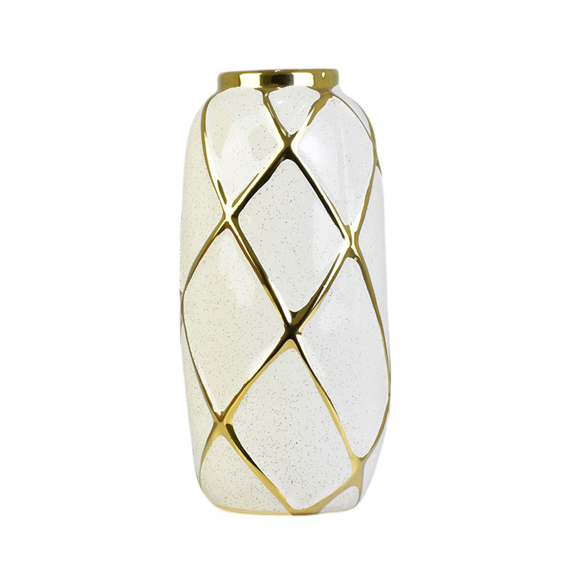 Vaso Gold Losango G em Cerâmica - Casa Náutica